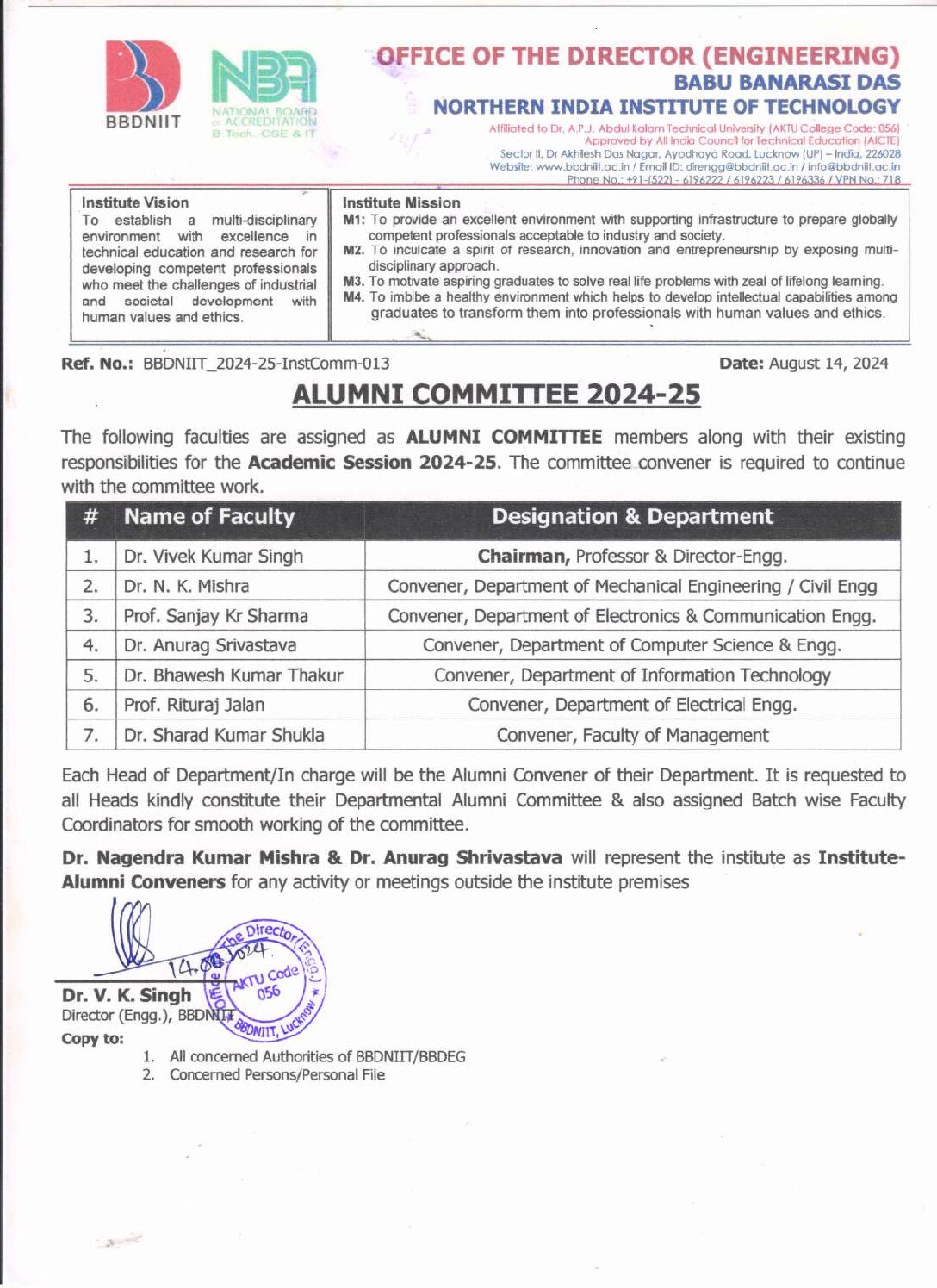 bbdniit-alumni-committee-2024-25 | BBDNIIT